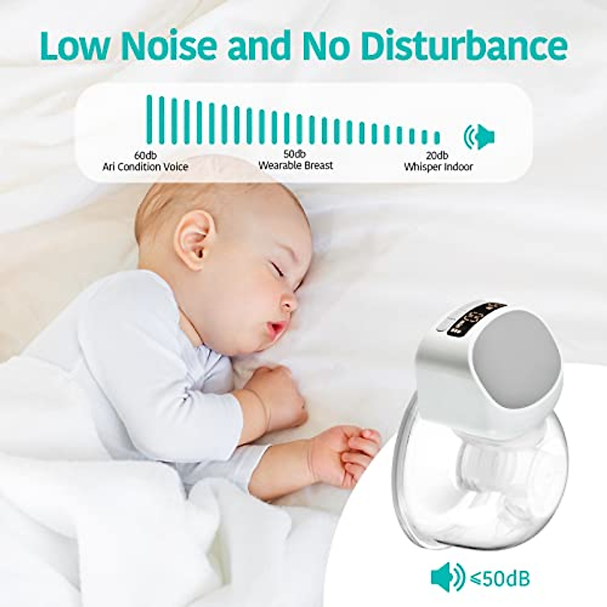 Teexin 2 Packs Wearable Breast Pump, Double Hands Free Electric S10 Pro, Wireless Breast Feeding Pump with 2 Modes, 9 Levels, LCD Display and Memory Function-24mm Flange Gray