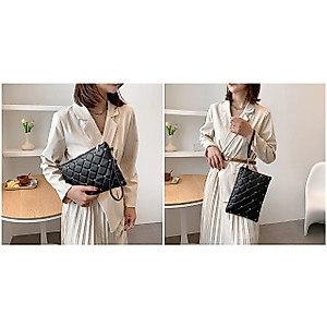 MOSSTYUS Women Wristlet Clutch Bag Purse Rhombus Rivets Handbag PU Leather Envelope Bag Large Wallets with Strap, Black