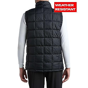 Reebok Men's Puffer Vest - Quilted Insulated Winter Vest - Sleeveless Bubble Jacket for Men (M-XXL), Size Large, Black