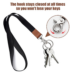 Lanyards for Keys, Black Keychain Long Lanyard for Women Men, Cute Neck Lanyard for ID Badges Wallet