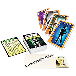 Clue Suspect Card Game - All The Fun of Clue - in Minutes!, Portable Card Game Edition of the Mystery Game Clue, for 3 to 4 Players, Ages 8+