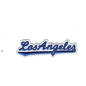 Los Angeles Iron on Applique Patch - California, CA Badge - for Hats, Shirts, Shoes, Jeans, Bags, Sewing Decorating DIY Craft (Blue)