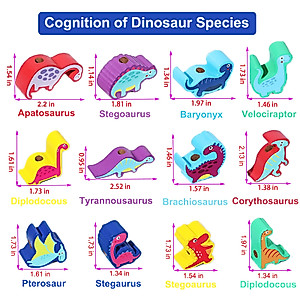 SKABENLAM Wooden Dinosaur Stacking Toys for Kids 3-5,Montessori Toys for 3 4 5 Year Old Boys Girls,Balance Building Blocks Game for Children,Preschool Educational Toys,Easter Birthday