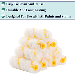 Bates- Paint Rollers, 4 inch Paint Roller with 10 Covers, Small Paint Roller, Paint Rollers for Painting Walls, Mini Rollers for Painting, Paint Roller Small, Paint Roller Frame, Wall Painting Tool