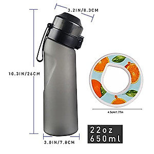 AAOCLO Fruit Fragrance Water Bottle, Water Bottle with Flavor Pods, Fruit Extract Ring with Fruity Smell, 650ml Sport Water Bottles (Peach)