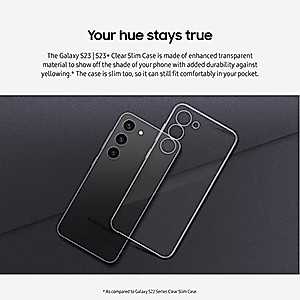 SAMSUNG Galaxy S23 Clear Slim Phone Case, Protective Cover w/Glossy, Thin Design, Protects from Drops and Scratches, Premium, Durable Material, US Version, EF-QS911CTEGUS, Transparent
