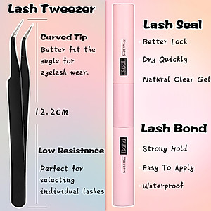 Zegaine Lash Extension Kit Manga Cluster Lashes CC Curl Individual Lashes Kit DIY at Home Natural Eyelash Extension False Eyelashes Kit with Applicator Tool and Lash Bond & Seal Glue 135 Pcs