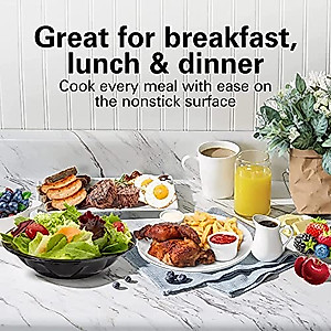 Reversible Ceramic Electric Griddle - Nonstick Cooking Surface