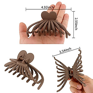 Canitor 4.9" Extra Large Hair Clips Claw Clips for Thick Hair 4Pcs Big Claw Clips Hair Clips for Women Girls Neutral Color Matte Jumbo Hair Claw Clips Non-slip Jaw Clips Mother's Day Gifts