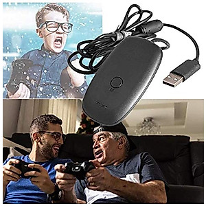Wireless USB Gaming Receiver Adapter Compatible with Microsoft Xbox 360 Controllers, Desktop PC Laptop Gaming Adapter for Windows PC