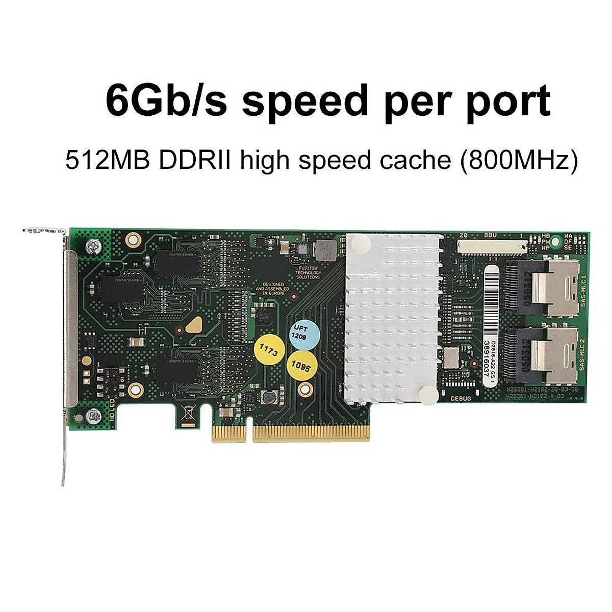 ASHATA SAS Controller 8-Port SATA+SAS Ports SAS2108 SATA/SAS Raid 6Gbs 512M Cache Controller Low Baffle,Support to 32 for SAS SATA Endpoint Devices