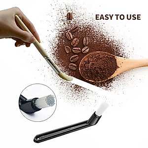 Luxmool 6 Pcs Coffee Brush Set, Professional Espresso Brush Kit, Well-Designed Coffee Grinder Brush, Heavy Wood Handle & Natural Bristles Wood Dusting Coffee Machine Brush