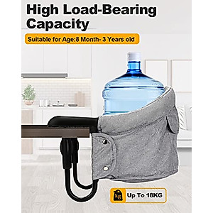 ATHRADIES Hook on High Chair with Mat, Clip on High Chairs for Babies and Toddlers, High Chair That Attaches to Table, Portable High Chair for Travel, Travel High Chair with Carrying Bag,Grey