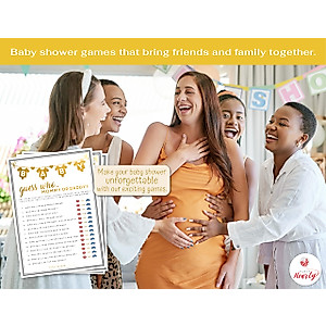 Party Hearty Baby Shower Games for Girl or Boy, 50 pcs Mommy or Daddy Guess Who Game, Fun Activity Cards, Gender Neutral, Baby Shower Ideas