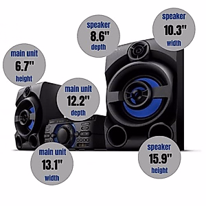 Sony Bluetooth Stereo Shelf System for Home, HiFi Sound System with USB, FM Radio, Audio in, TV Music Home Stereo System for Home, Speaker System with Remote Control, NeeGo Aux Adapter and 3.5mm Jack