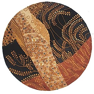 Momeni Rugs New Wave Collection, 100% Wool Hand Carved & Tufted Contemporary Area Rug, 5'9" Round, Black