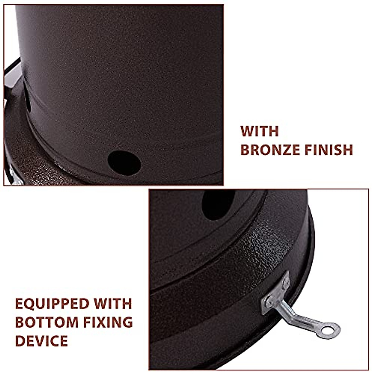 Outdoor Patio Heater,Portable Heater,88 Inches Tall Premium Standing Patio/Garden Heater,With Auto Shut Off And Simple Ignition System,Wheels And Base Reservoir-Bronze Finish