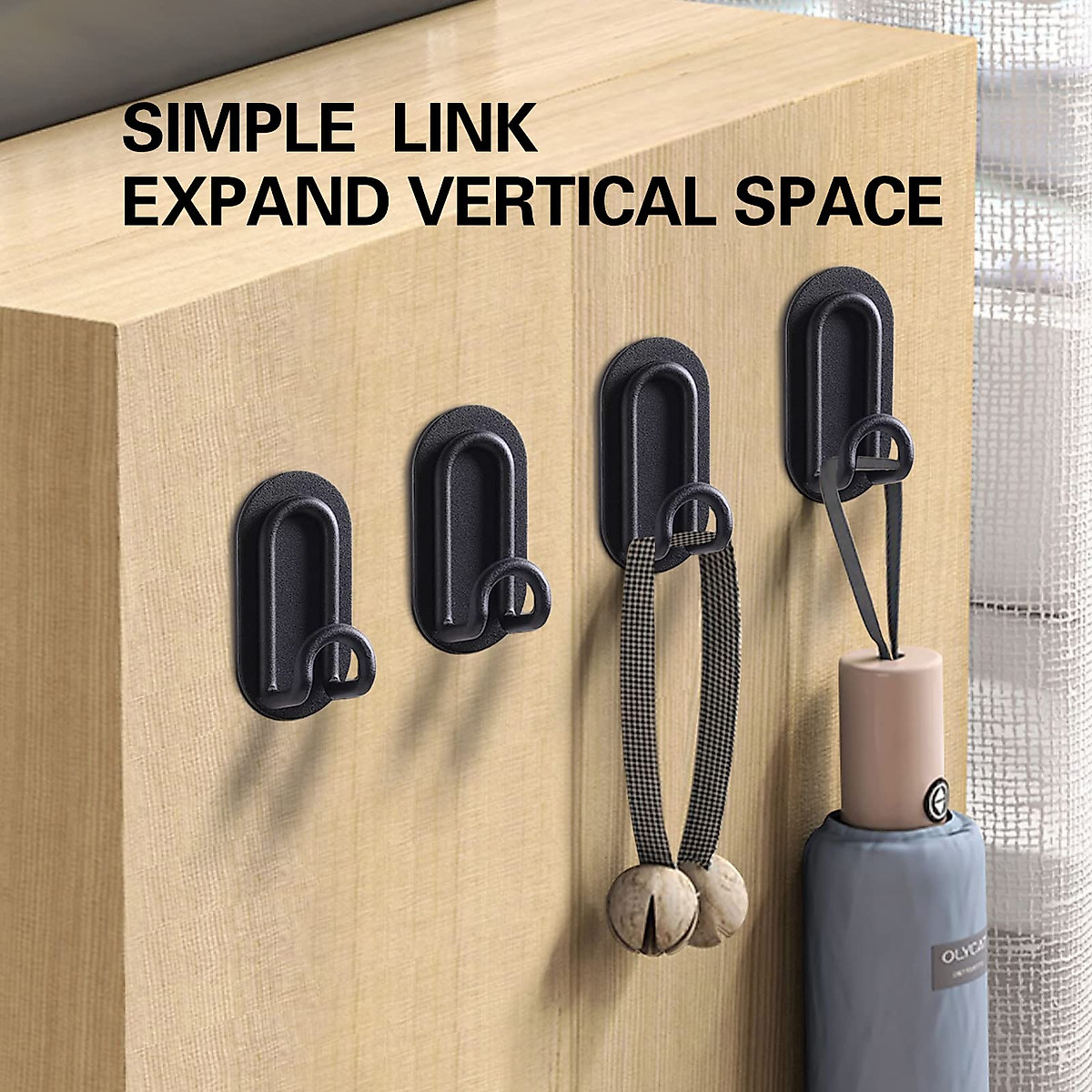 XZHXFXAdhesive Hooks,Matte Black Towel Hook,Sticky Hanger for Kitchen and Door,Bathroom Wall Hooks for Hanging Towel Robe Hat Coat Key,4Packs (Black)