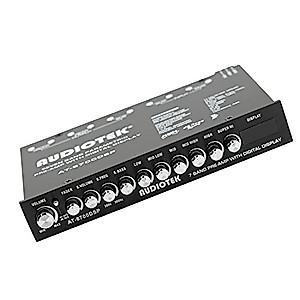 Audiotek 8700DSP 1/2 Din 7 Band Car Audio Equalizer EQ Front, Rear + Sub Output, Up to 7V RMS of Output, Gold-Plated RCA connectors for Best Audio Output for Car, Boat, RV, RTV, Motorcycle