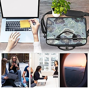 Vintage Flowers Laptop Computer Bag Waterproof Shoulder Messenger Bag 13-15 inch Durable Laptop Tote Bag with Shoulder Strap Handle Lightweight Crossbody Briefcase