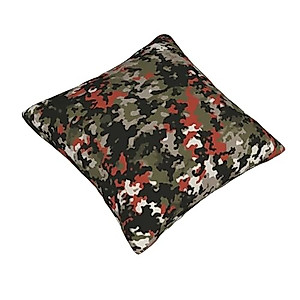 RLDOBOFE Camo Print Throw Pillow Covers Decorative Pillow Cover Square Cushion Cases Soft Cushion Cover Throw Sofa Pillow Case for Home Decor Living Room Bed Couch Car 18"x18"