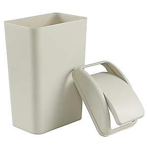 Saedy Small Swing Lid Trash Can, 14 L Slim Garbage Bin