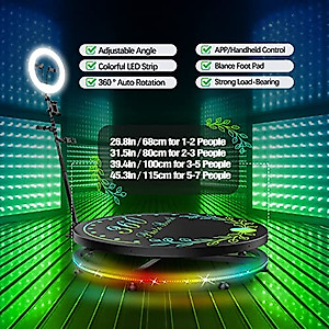 LIKVIDIU 360 Photo Booth Machine 100cm Software APP Automatic Slow Motion 360 Spin Camera Booth for 5 People to Stand on (39.4''+Flight Case)