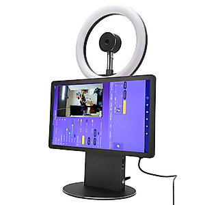 All in One Live Streaming Device 100-240V 5.0 Desktop Live Broadcast Device 15.6 Inch FHD 8MP Camera for 11.0 for Office (US Plug)