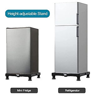 Lufia Mini Fridge Stand,Width Height Flexible Adjustable,High Strength Base Stand Leg Design,Multi-functional Base as Refrigerator Stand,Fish Tank Stand,Washing Machine,Dryer,Laundry Pedestal (Black)