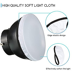4 Pieces Diffuser Lamp Sock Soft Diffuser Lamp Cover 7 Inches/ 18 cm Standard Cloth Diffuser Light Sock Lampshade Reflector Lamp Sock for Strobe Flash Light Speedlite (White)