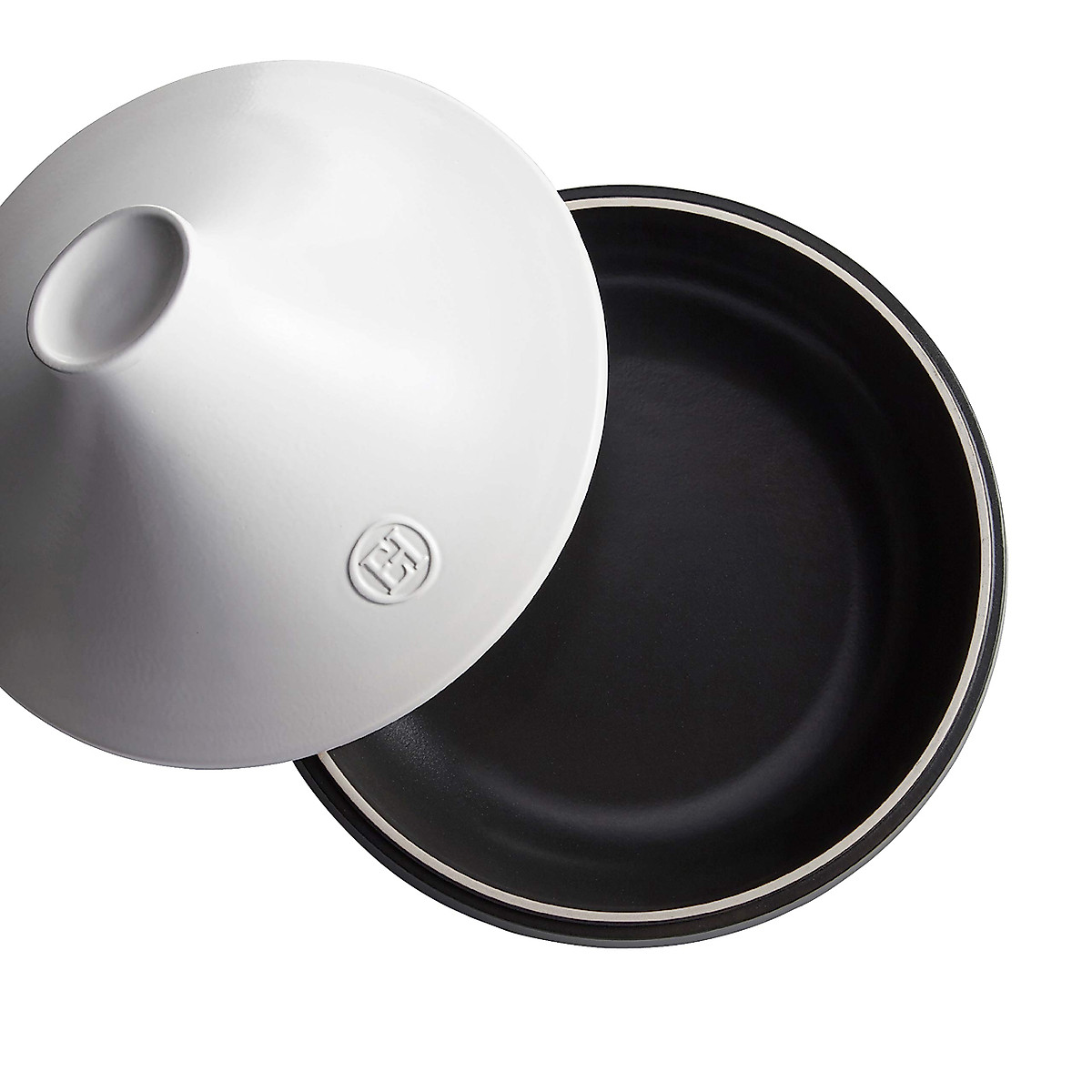 Emile Henry Delight Ceramic Tagine, 4.0 Quart, Slate with White