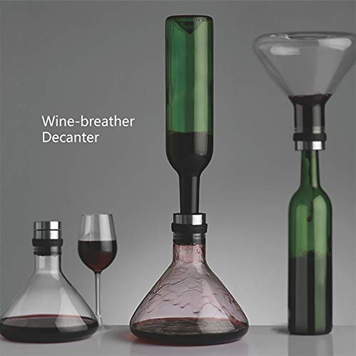 NORTHOME Wine Breather Carafe Decanter with lid 50oz, High-borosilicate heat-resistant glass refined by Mouthblown carafe