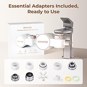 Waterdrop Soft Water Skincare Filter 2.0, Bathroom Sink Filter Water Faucet for Skin, Faucet Water Filter, 0.01 Micron, Reduce Chlorine & Scale Control，BFT1(1 Filter Included)