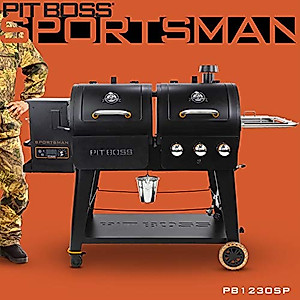 Pit Boss PB1230SP Wood Pellet and Gas Combo Grill, Black