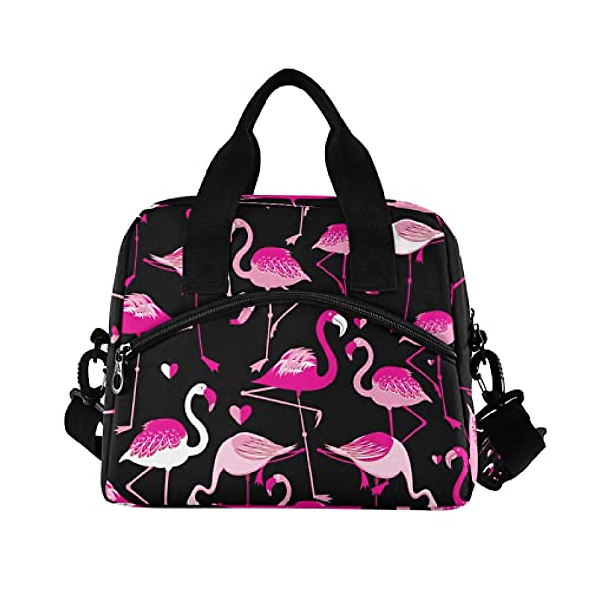 ALAZA Pink Flamingo Animal Insulated Lunch Box Reusable Cooler Bags with Shoulder Strap for Women Men Adults, 19-Can (12.5L)