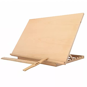 Artist's Loft Collapsible All-Media Wooden Tabletop Flat Surface Easel with T-Square and Tilting Mechanism Angle Adjustment, (2 Pack)