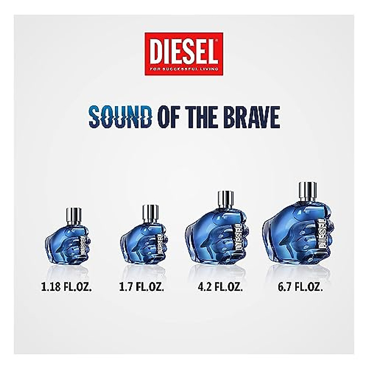 Diesel Sound of the Brave Eau de Toilette Spray Cologne for Men - Bison Grass Accord, Amber Woods & Juniper Essence, 1.7 Fl Oz