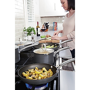 Calphalon 1932455 Classic Nonstick Sauce Pan with Cover, 3.5 quart, Grey