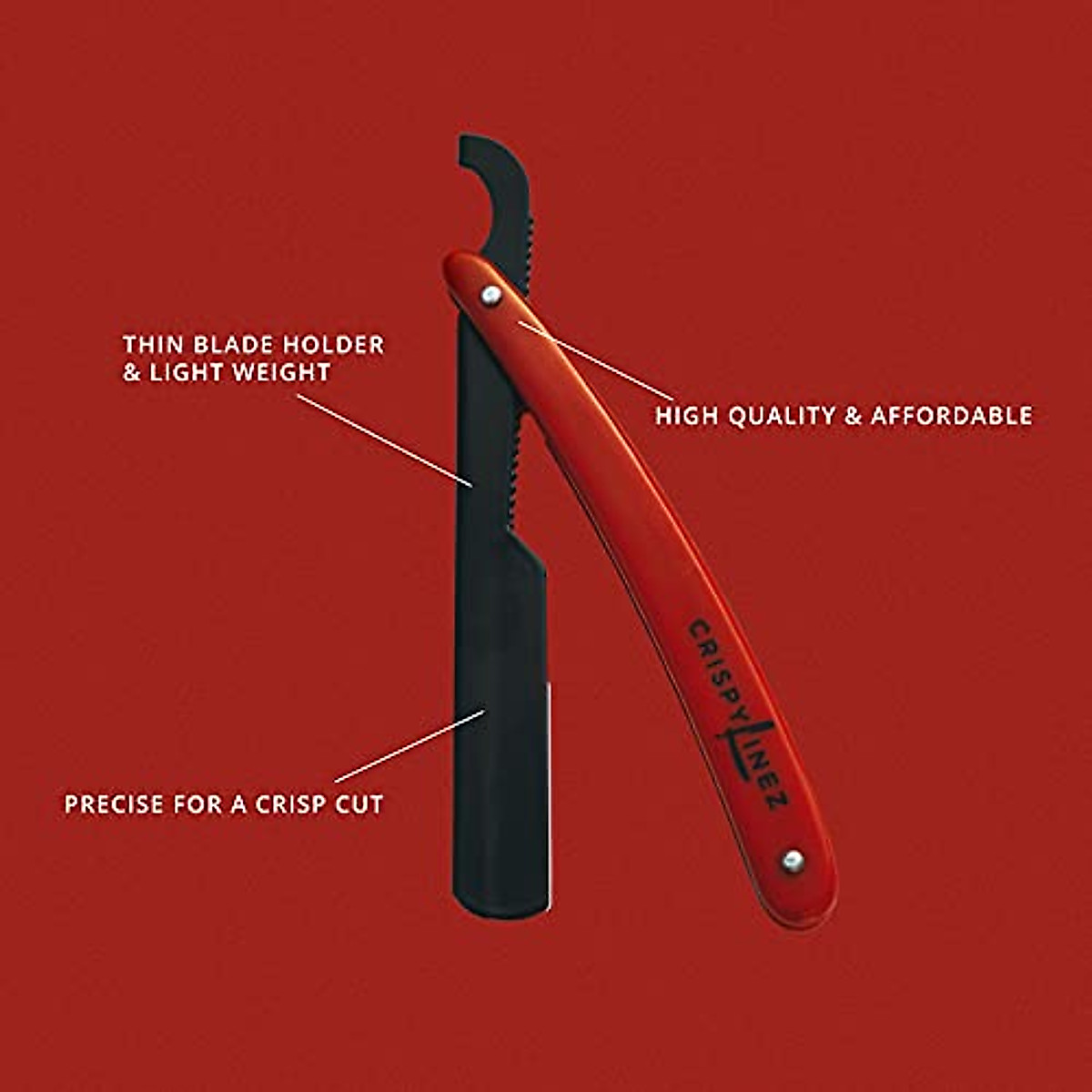 Crispy Linez Barber Turkish Razor | Professional Straight Razor (Red & Black)
