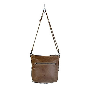 Myra Bag Engraved Crossbody Bag Upcycled Cowhide & Leather S-2877