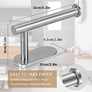 LAYUKI Toilet Paper Holder,Brushed Nickel,Wall Mount, Upgraded Adhesive Toilet Roll Holder,no Drilling,Bathroom/Rv/Washroom,SUS 304 Stainless Steel,Rustproof (Brushed Nickel, 1 Piece)