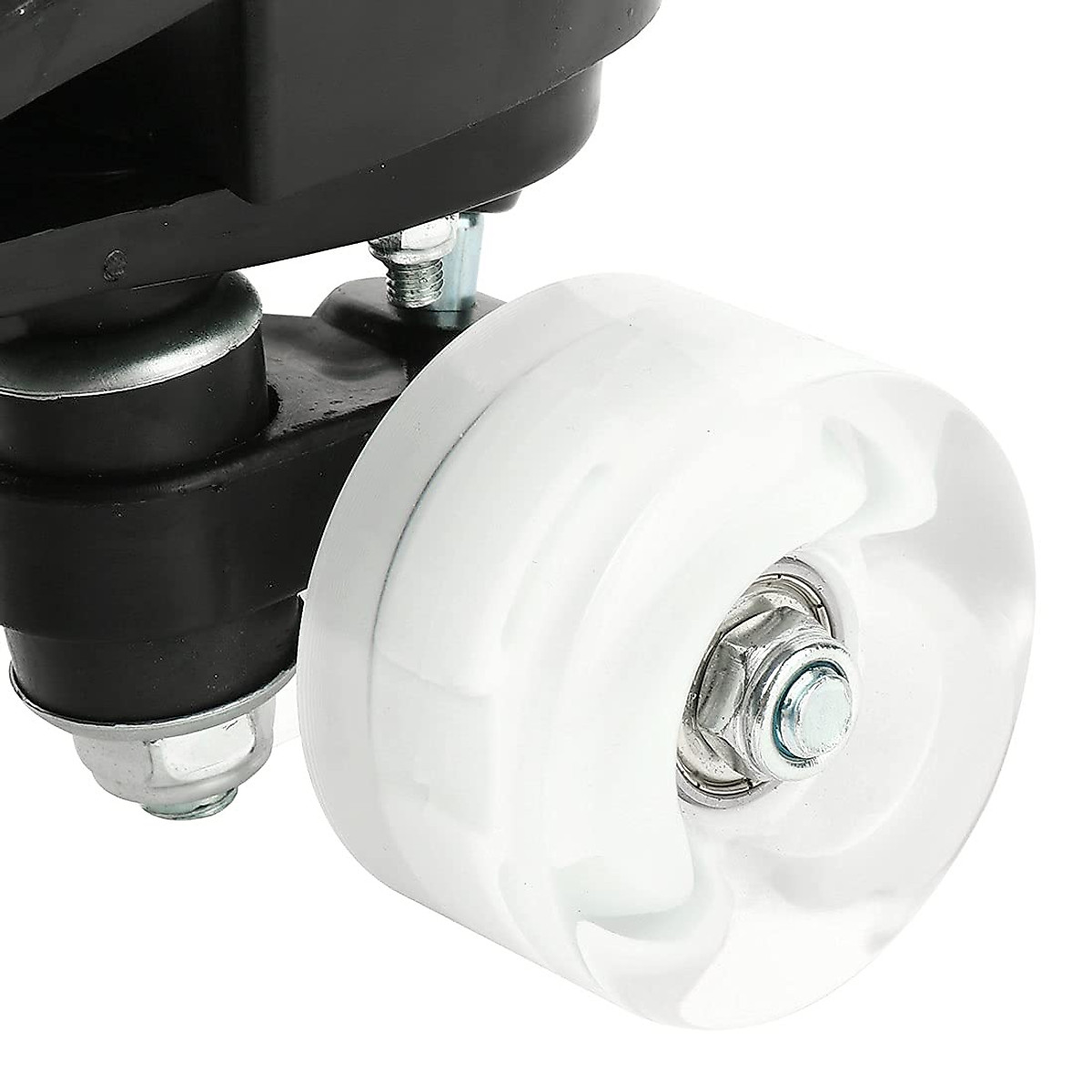 XUDREZ Roller Skates, Double Row Skates Adjustable Leather High-top Roller Skates Perfect Indoor Outdoor Adult Roller Skates with Bag (Flash Wheel,Women's 10 / Men's 8.5)