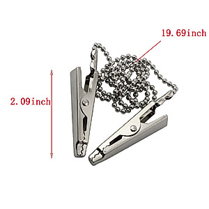 ZYAMY 2pcs Dental Bib Clips Metal Napkin Clip Chain Keep Your Napkin Securely Placed While Dining, Silver