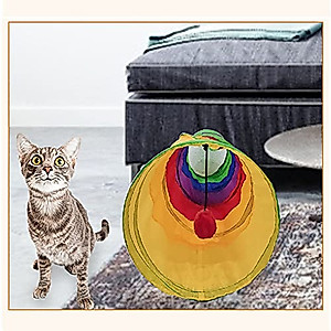 Bunny Hideout, Rabbit Tunnels and Tubes, 3 Pack of Grass Balls - Collapsible Hideaway Small Animal Activity Tunnel Toys for Chinchillas Ferrets Guinea Pigs Gerbils Hamsters Rats, Size - 47 x 10 in