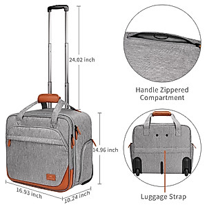 MATEIN Rolling Laptop Bag for Men Women, Large Rolling Briefcase with Wheels Fits 17 Inch Notebook, Water Resistance Computer Travel Carry on Overnight Roller Weekender Bags for Work College Business