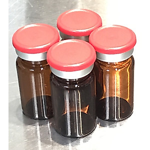 5ml Sterile Amber Vial 10pk Red Cap