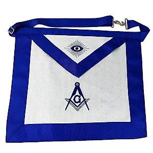 Freemasoner Masonic Master Mason Apron-Blue Lodge White Cloth with Embroidery