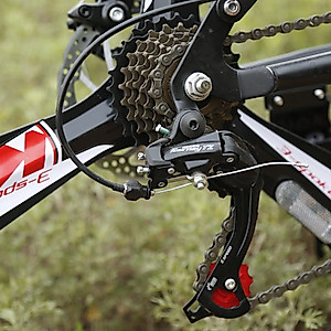 EUROBIKE Foldable Mountain Bike,26inch for Men and Women, Adult Folding Bicycle 3-Spoke (Red)