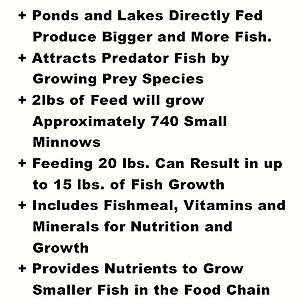 Pond Fish Food Giant Fish Grower Fish Food Aquatic Nutrition 20 lb
