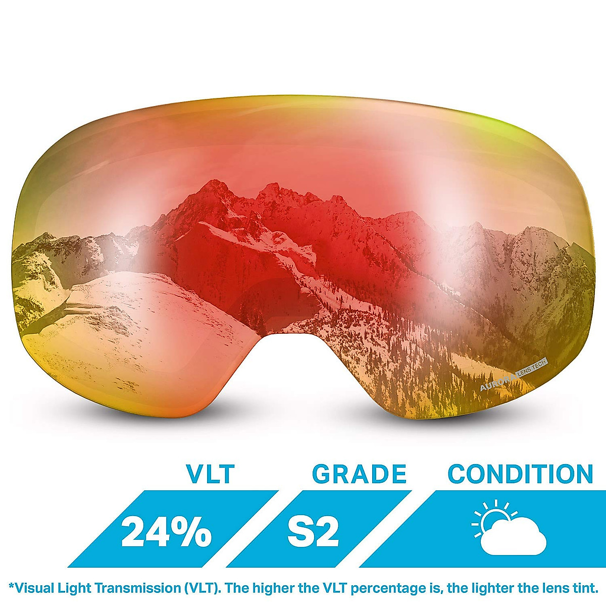 Wildhorn Outfitters Roca Ski Goggles Extra/Replacement Frameless Lens - Adult and Junior